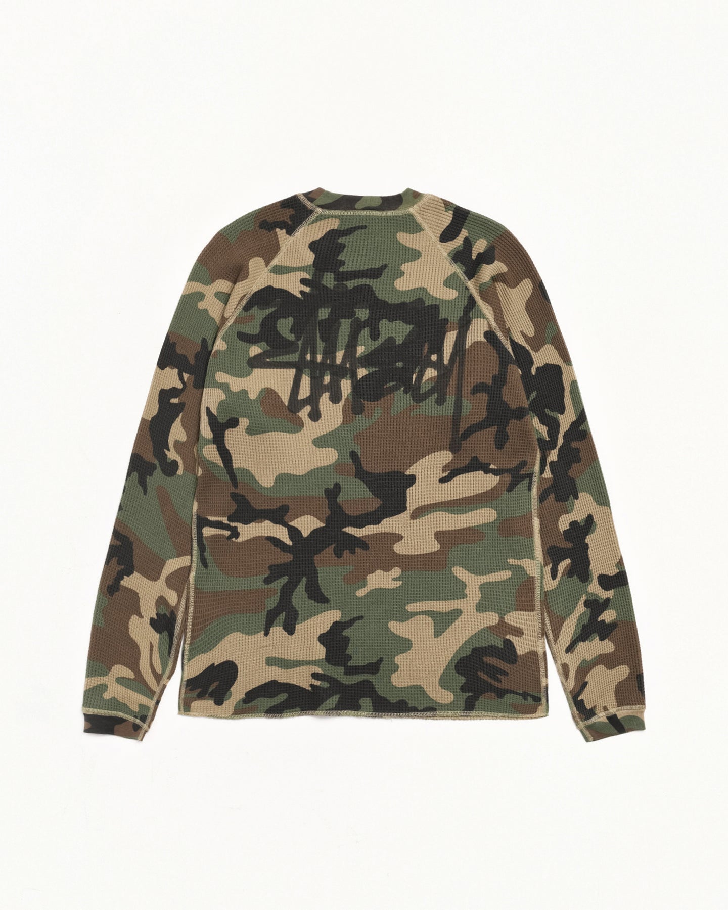 Raglan Thermal LS Crew – Woodland Camo | Tops & Shirts | Stüssy