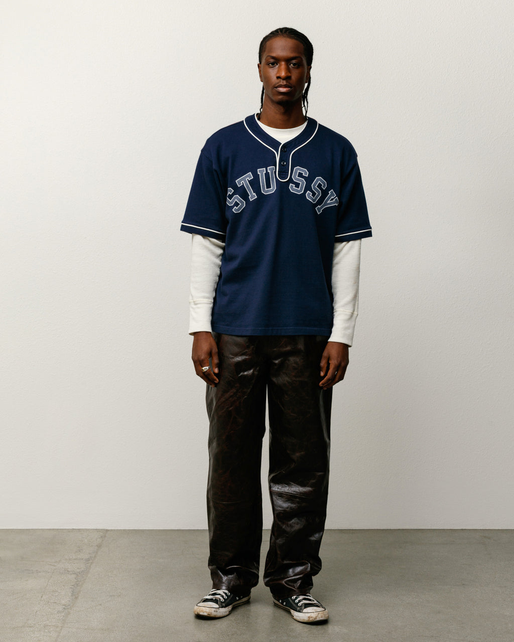 Arch Baseball Jersey – Navy | Tops & Shirts | Stüssy