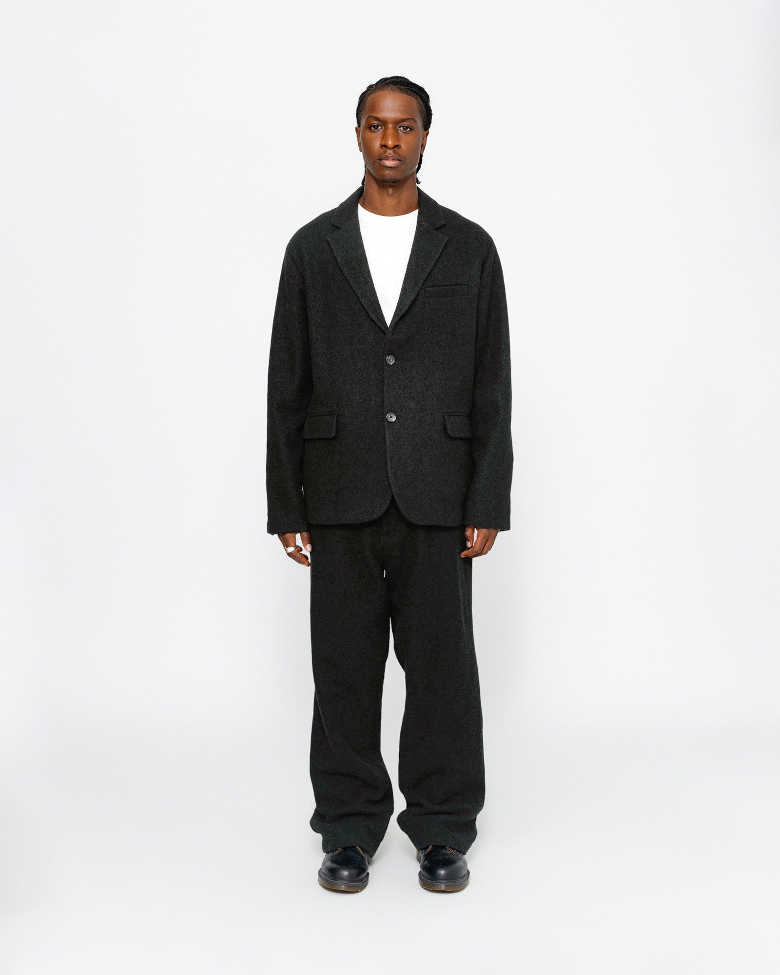Blazer Textured Wool in black – Stüssy