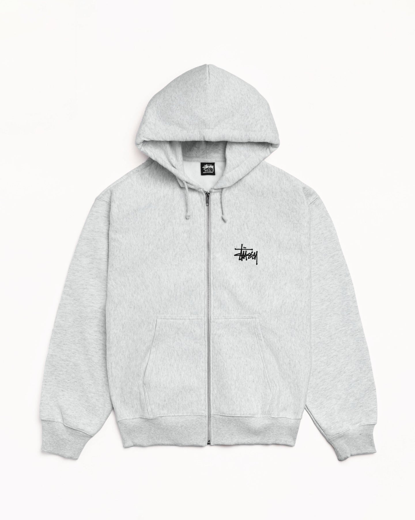 Basic Stüssy Zip Hoodie in ash heather – Stüssy